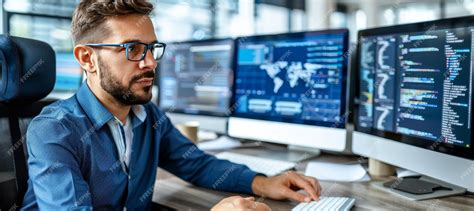 Premium Photo Cybercriminal At Work In Dark Web Hacking Scene Hacker Sitting In Front Of Computer