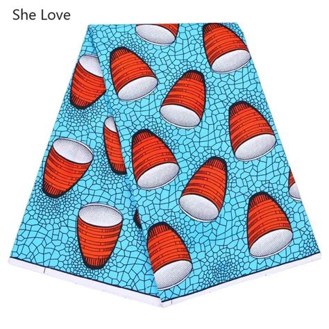 Chzimade 폴리에스터 아프리카 왁스 원단 앙카라 드럼 프린트 패치 워크 원단 여성용 웨딩 드레스 액세서리 제작 1 야드직물 Aliexpress