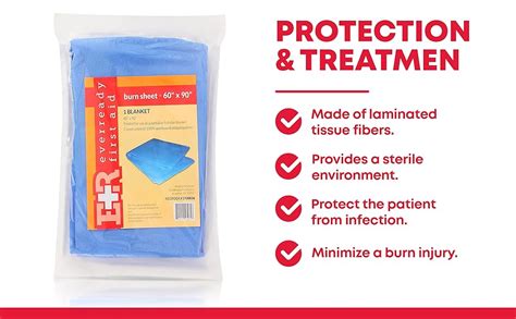 Ever Ready First Aid Sterile Burn Sheet Blanket 60”x 90