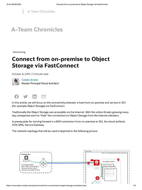 connect from on premise to object storage via fastconnect download