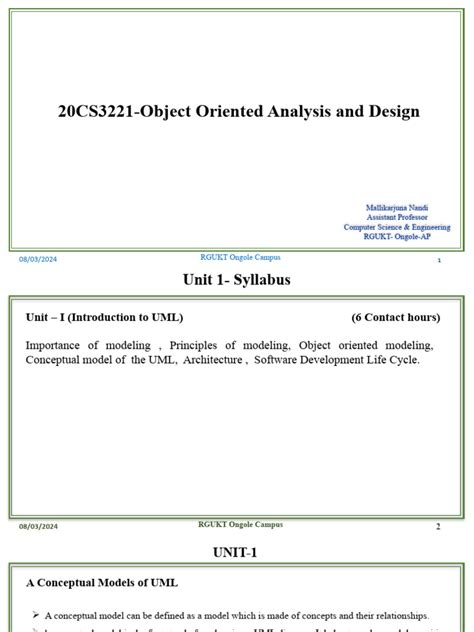 Ooad Unit 1 Pdf Unified Modeling Language Conceptual Model