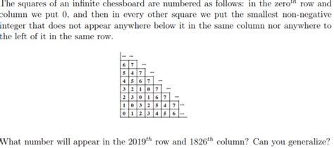 Solved The Squares Of An Infinite Chessboard Are Numbered As