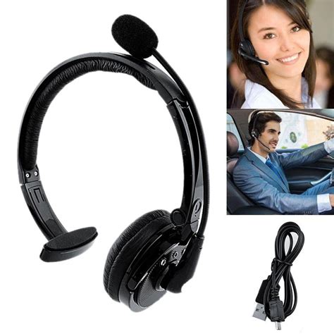 Bluetooth Headset Boom Mic Trucker Driver Noise Canceling Headset