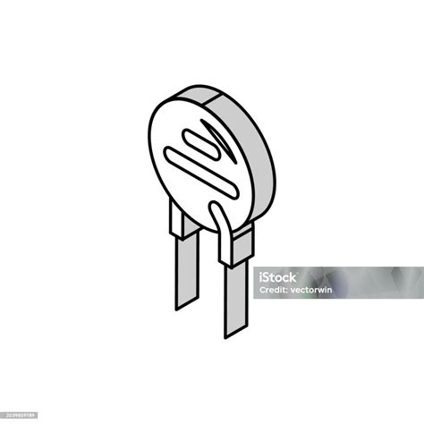 Thermistor Electronic Component Isometric Icon Vector Illustration Stock Illustration Download