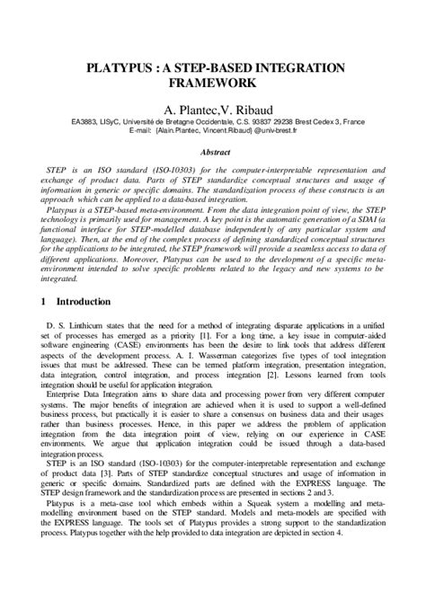 Pdf Platypus A Step Based Integration Framework