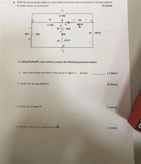 Solved A Build The Circuit Shown Below On Your Trainer And Chegg