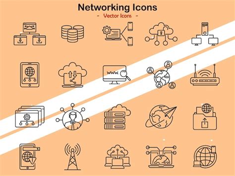 Premium Vector Icons Depicting Networking And Connectivity Themes