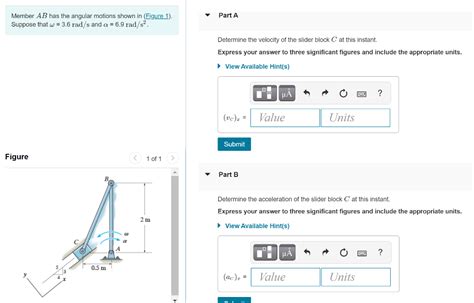 Solved Member ABAB Has The Angular Motions Shown In Figure Chegg Com