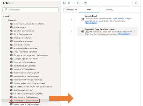 Append Cells In Excel Worksheet Actionpower Automate Desktop Kaizen