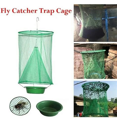 침대 사각 텐트 모기장 야외 방충망 재사용 가능한 플라이 트랩 케이지 그물 캐처 킬러 해충 방제 정원 1 개 티몬