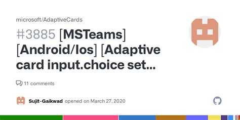 MSTeams Android Ios Adaptive Card Input Choice Set Placeholder Not Getting Displayed