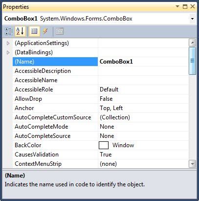 ComboBox In C