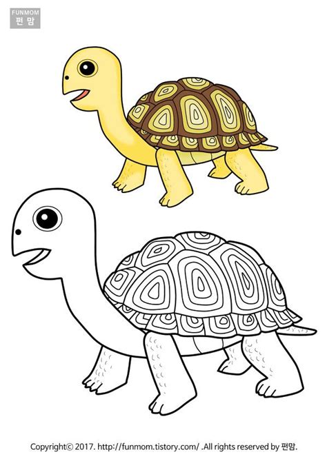 거북이 그림 도안 색칠공부하기 거북이 그림 컬러링 북 컬러링 페이지