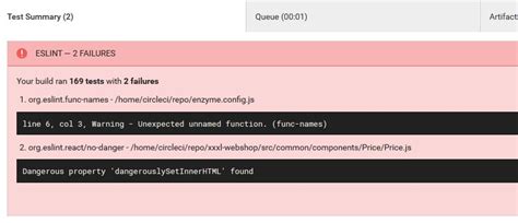 Continuous Integration CircleCI ESLint Returns Exit Code On CI