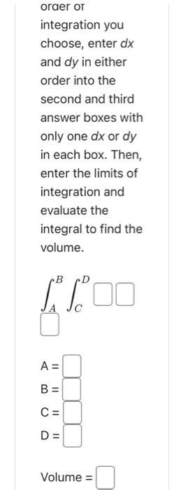 Solved Set Up A Double Integral In Rectangular Coordinates