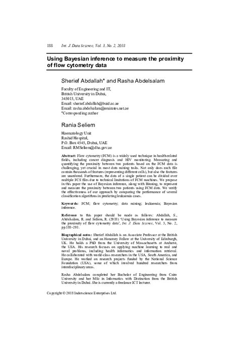 Pdf Using Bayesian Inference To Measure The Proximity Of Flow