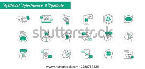 Artificial Intelligence Chatbot Icons Virtual Assistant Stock Vector Royalty Free