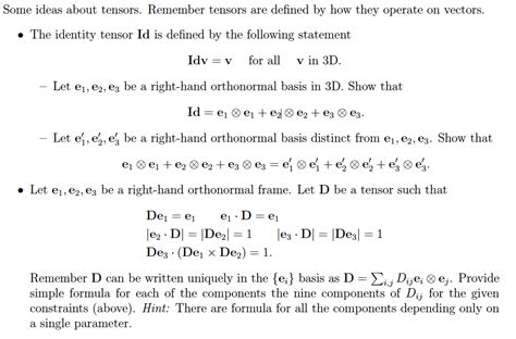 Solved Some Ideas About Tensors Remember Tensors Are Chegg Com