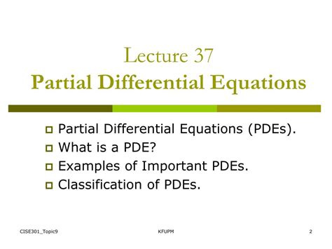 Ppt Se301 Numerical Methods Topic 9 Partial Differential Equations Pdes Lectures 37 39