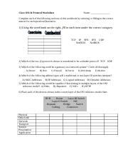 Osi Model And Network Protocols Worksheet Doc Cisco OSI Protocol Worksheet Name Complete