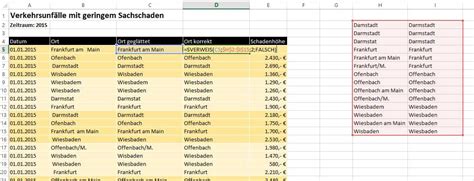 Excel Schreibfehler in Datensätzen korrigieren PCS Campus