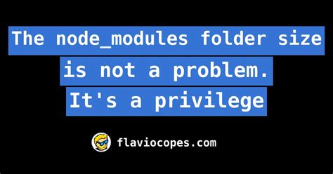 thoughts on the node modules folder size debate it s a privilege r h n