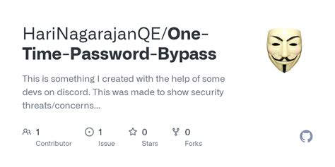 GitHub HariNagarajanQE One Time Password Bypass This Is Something I Created With The Help Of