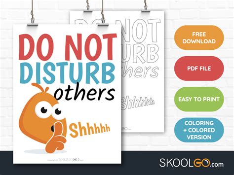 Do Not Disturb Others Free Classroom Poster Skoolgo