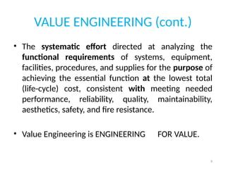 VALUE ENGINEERING Ppt For Industrial Engineering Ad Management PPT