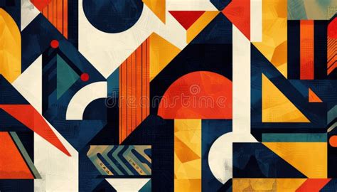 Exploring Modern Geometric Abstract Design With Vibrant Colors And Bold Patterns Aig62 Stock