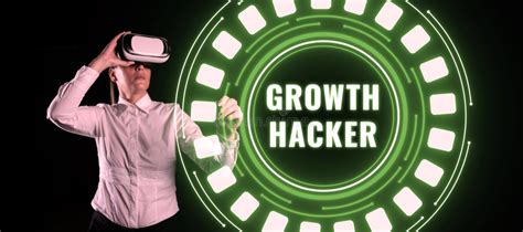 Conceptual Caption Growth Hacker Internet Concept Generally To Acquire As Many Users Or