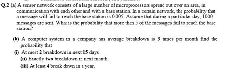 Solved Q2 A A Sensor Network Consists Of A Large Number