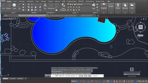06 وضع الأثاث الخارجي تصميم مخطط لاند سكيب على الأوتوكاد Autocad
