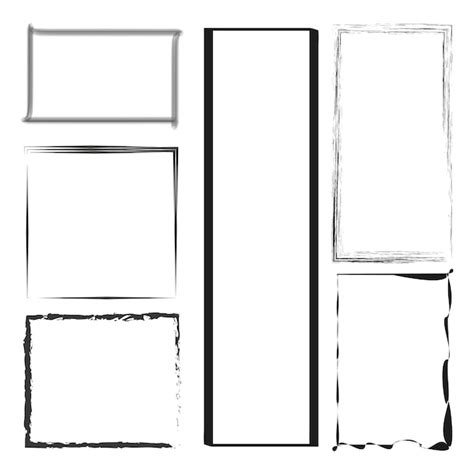 Decorative Frame Set Various Border Styles Black And White Contrast