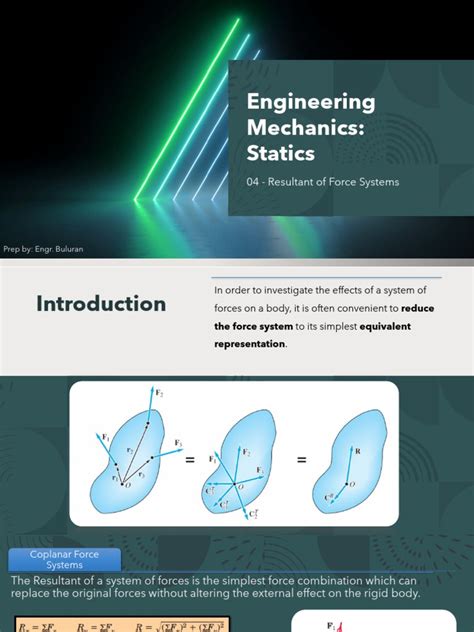 Resultant Forces In Engineering Statics Pdf Force Beam Structure