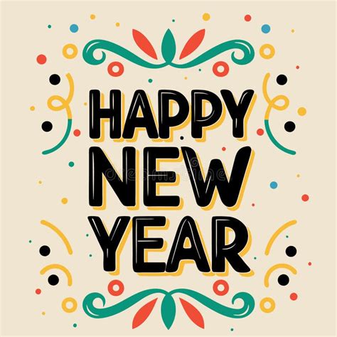 Festive Happy New Year Greeting Card Design 1 Stock Vector