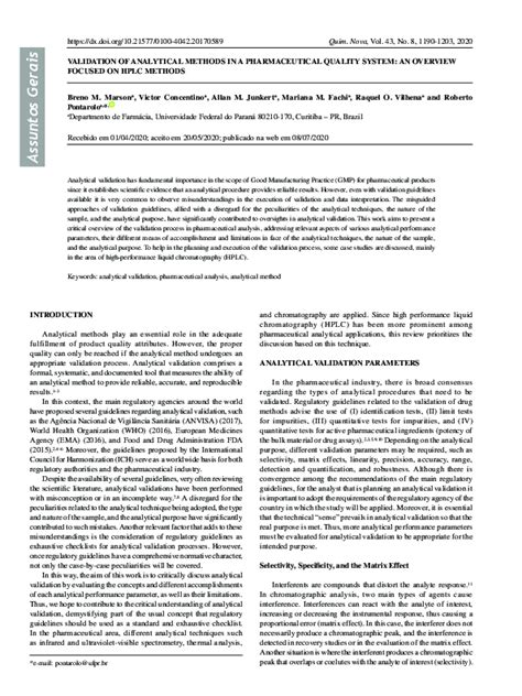 Pdf Validation Of Chromatographic Methods Sigita Zibas