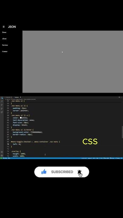 Responsive Hidden Navbar With Slide Animation Coding Webdesign Navbar Cssanimation Shorts