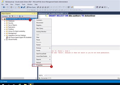 Права в Ms Sql и создание пользователей Create User Grant Revoke