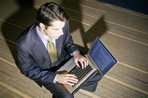 Flat D Isometric Businessman As A Programmer Working On Laptop To Coding Software Development