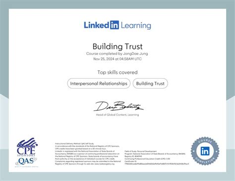 jong dae jung on linkedin certificate of completion