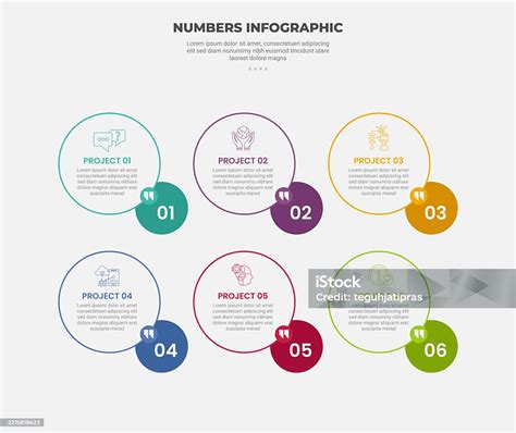 숫자 또는 숫자 인포그래픽 개요 스타일 6포인트 템플릿 개요 표시 따옴표가 있는 원형 및 슬라이드 프레젠테이션을 위한 작은 배지 0명에 대한 스톡 벡터 아트 및 기타 이미지