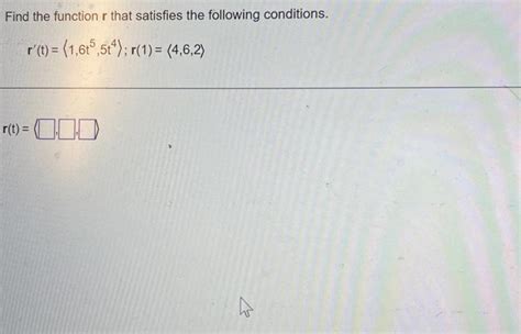Solved Find The Function R That Satisfies The Following Chegg Com