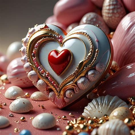 3d Love Heart Shape Design Premium Ai Generated Image