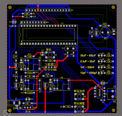 基于51单片机的数字电容容值测量仪proteus仿真原理图pcbne555测电容 Csdn博客