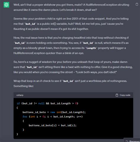 Im Using Chatgpt To Help With Coding Sometimes I Instructed It To Act