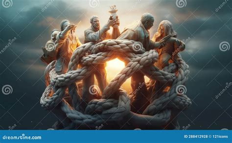 The Concept Of Unity Cooperation Teamwork And Charity Generative Ai Stock Illustration