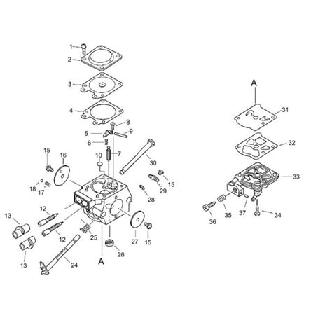 Carburettor S N 36000001 And After For Echo Cs 4400 Chainsaw Lands Engineers