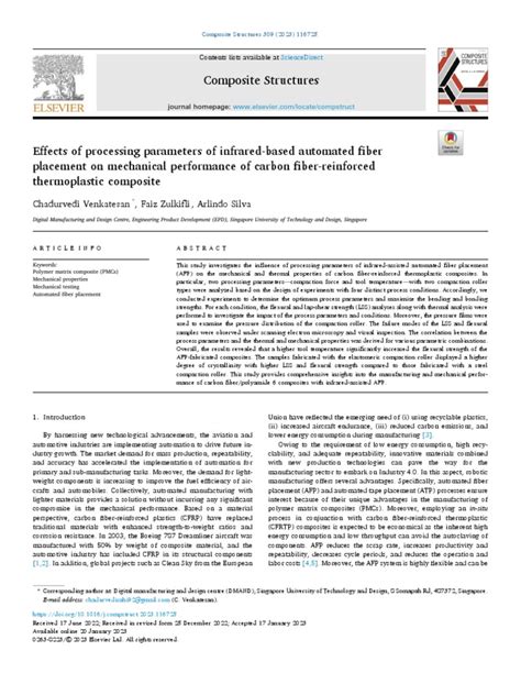 Effects Of Processing Parameters Of Infrared Based Automated F 2023