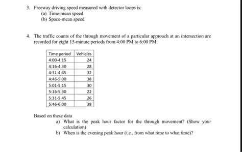 Solved 3 Freeway Driving Speed Measured With Detector Loops